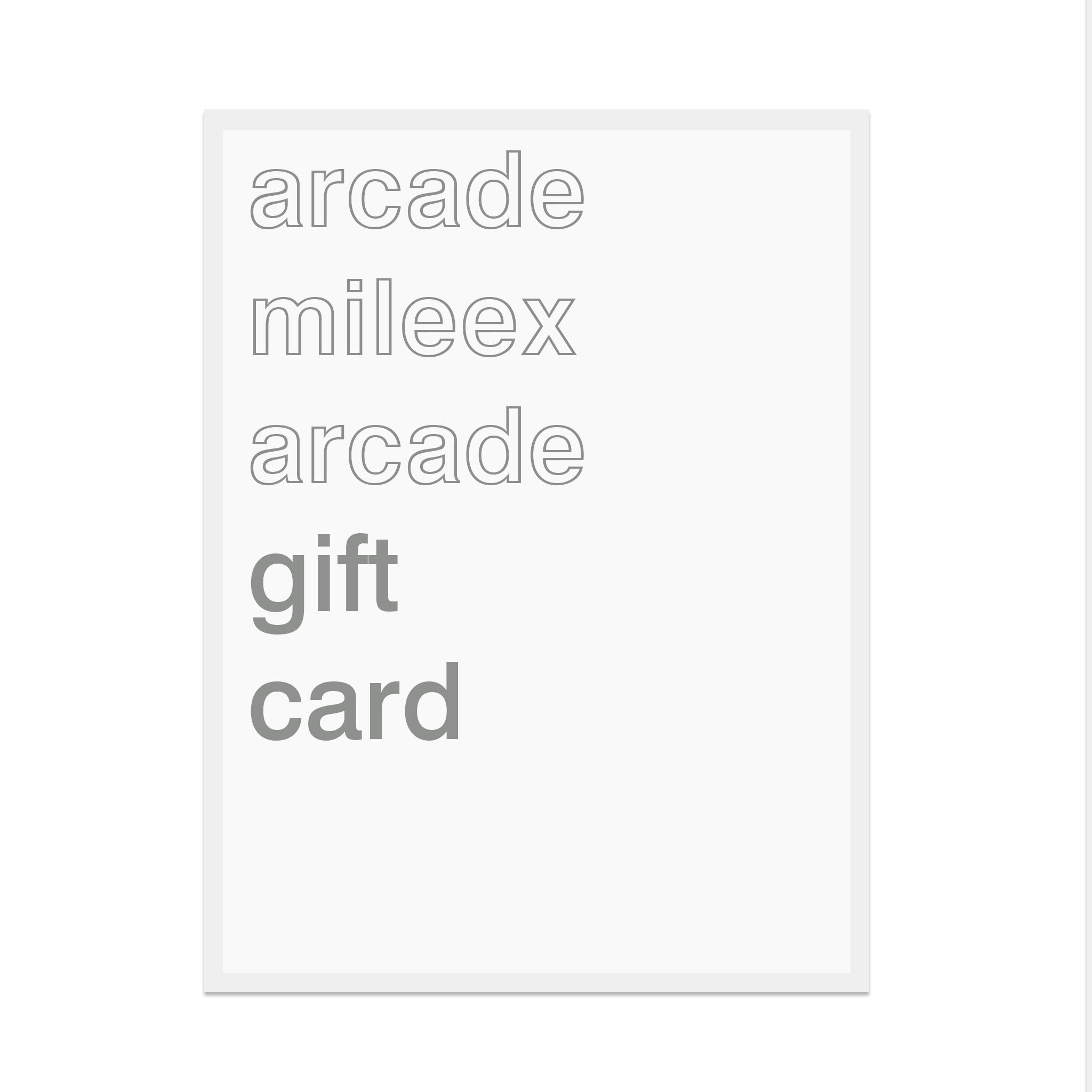 AMXA GIFTCARD – ARCADEMILEXARCADE